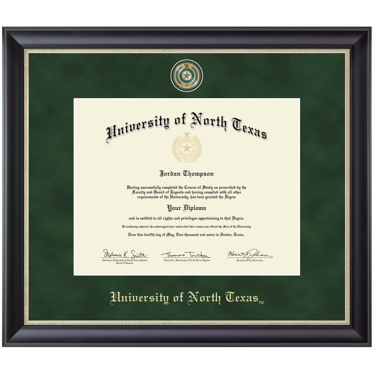 Regal Edition Diploma Frame in Noir University of North Texas - Item ...