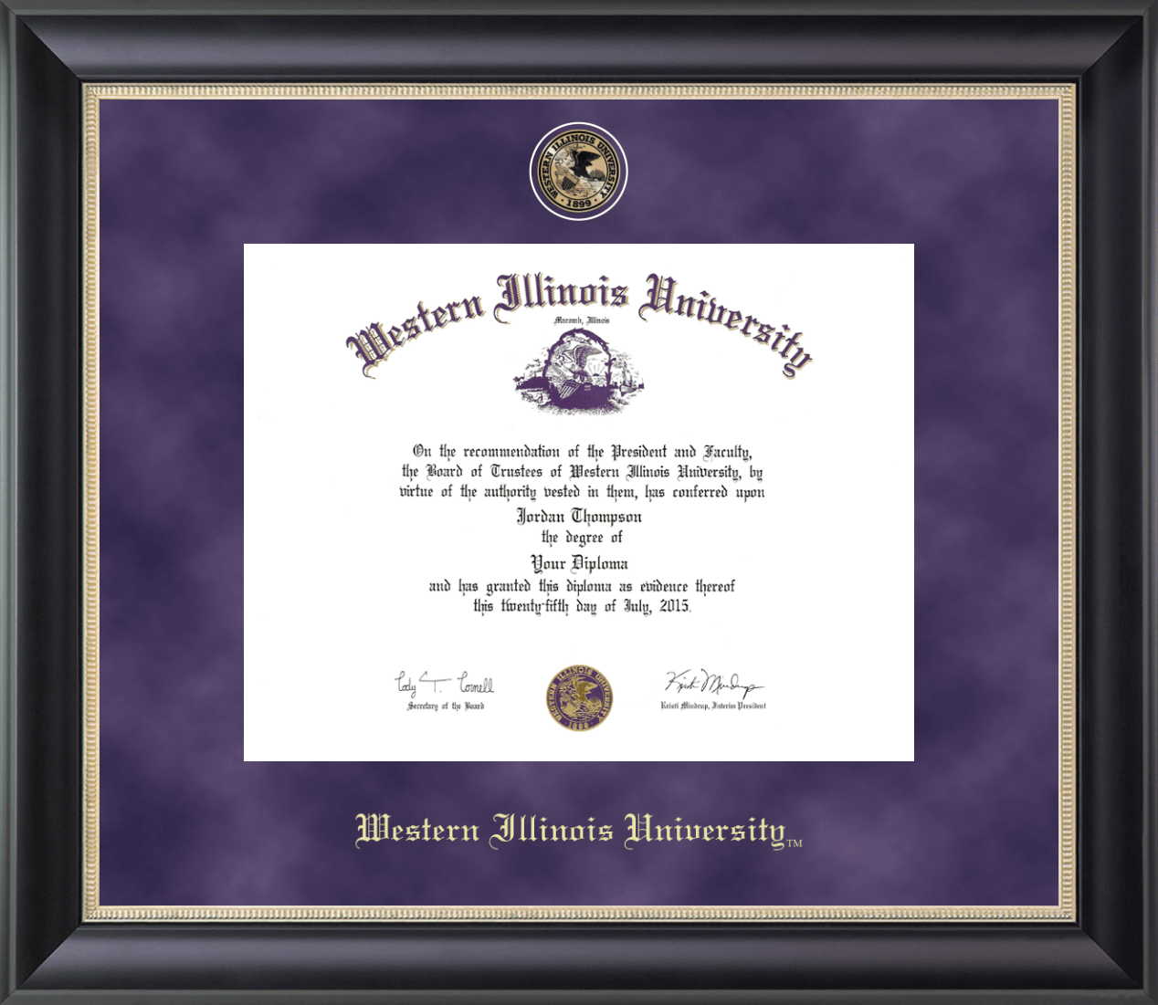 Western Illinois University Regal Edition Diploma Frame in Noir - Item ...