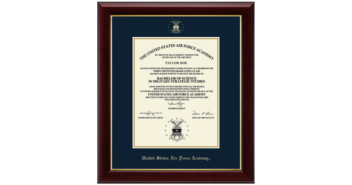 Gold Embossed Diploma Frame in Gallery United States Air Force Academy ...