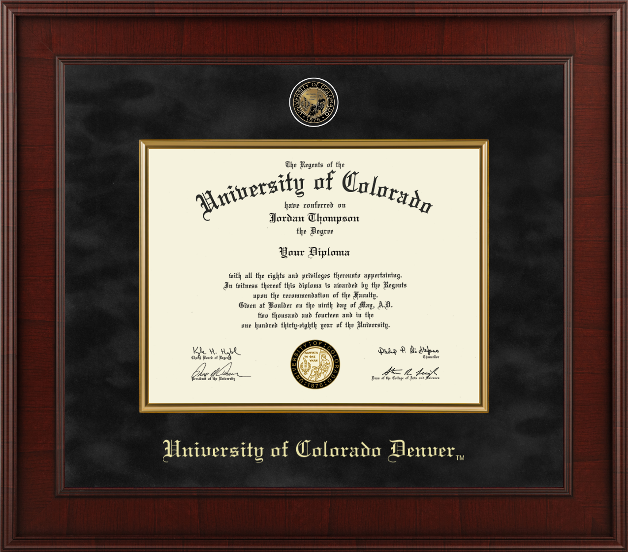 University of Colorado Denver Presidential Masterpiece Diploma Frame in ...