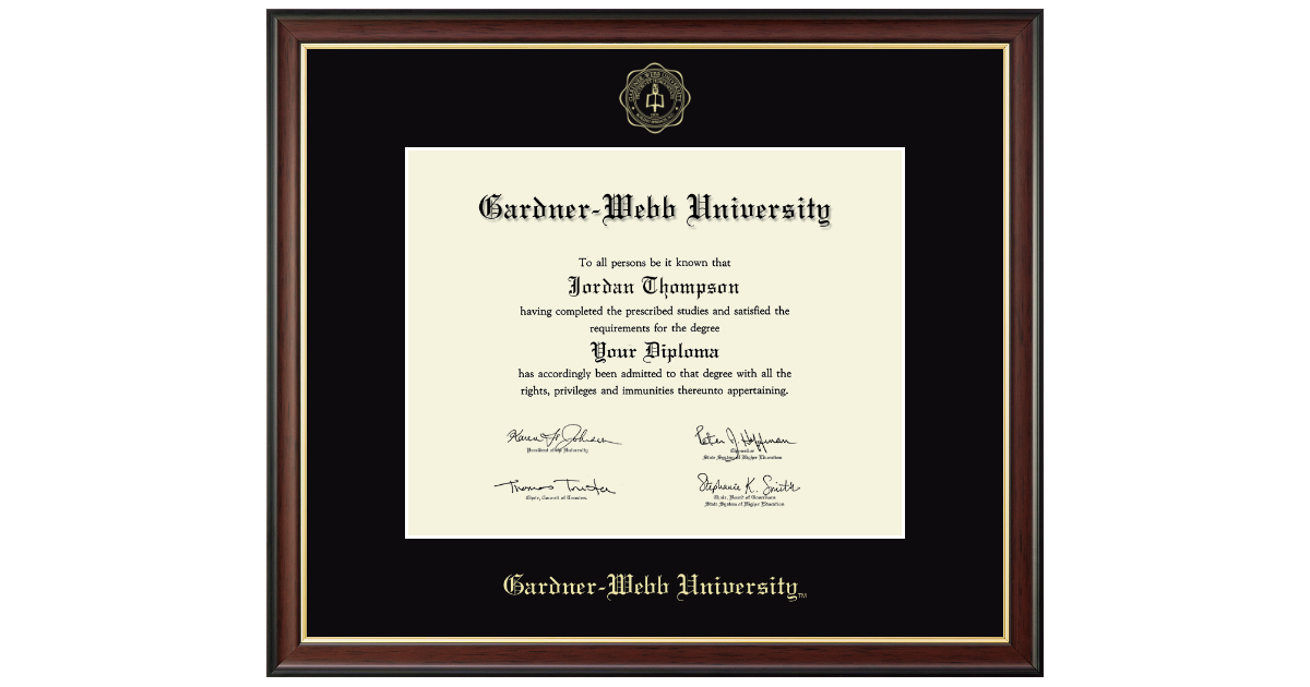 Gold Embossed Diploma Frame in Studio Gold Gardner-Webb University ...