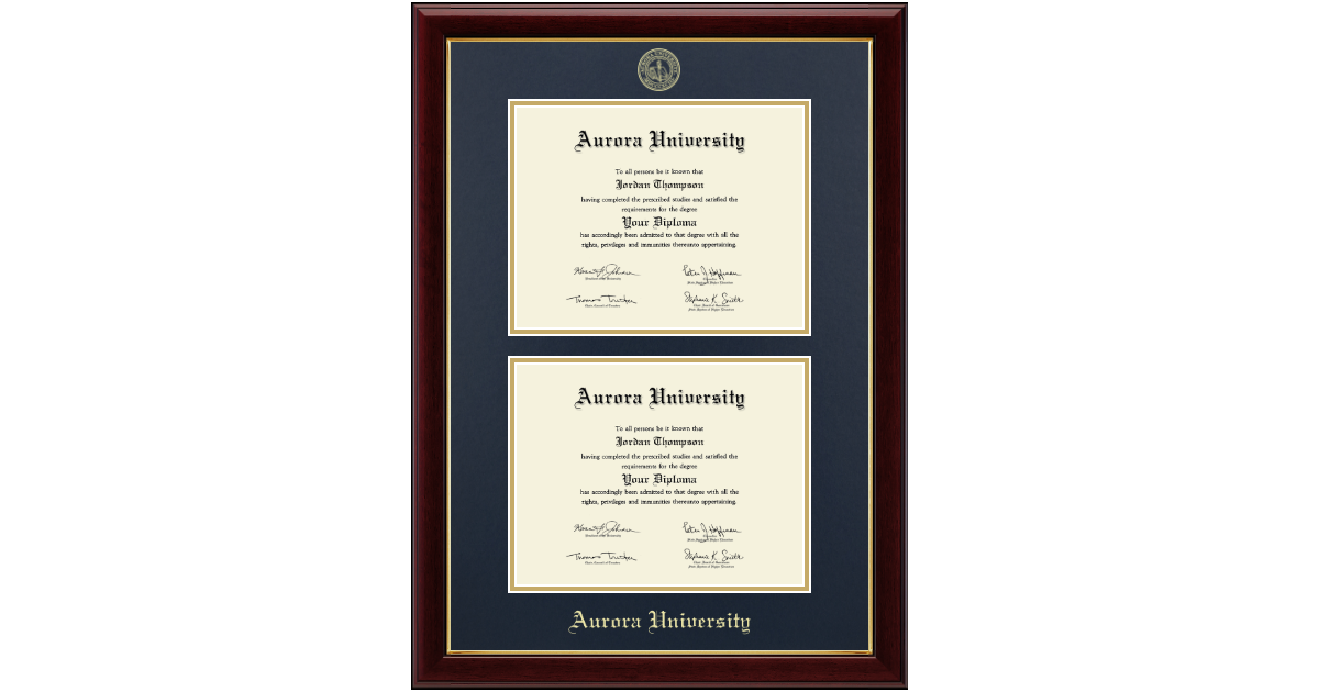 Double Diploma Frame in Gallery Aurora University - Item #261038