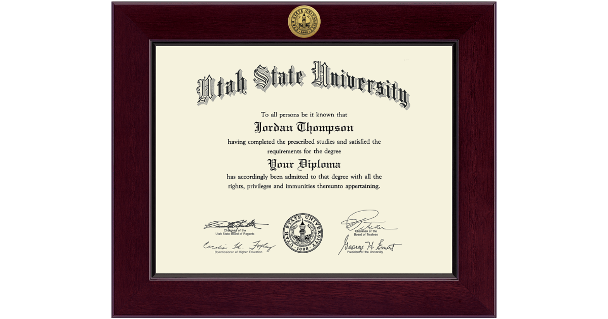 Century Gold Engraved Diploma Frame in Cordova Utah State University ...