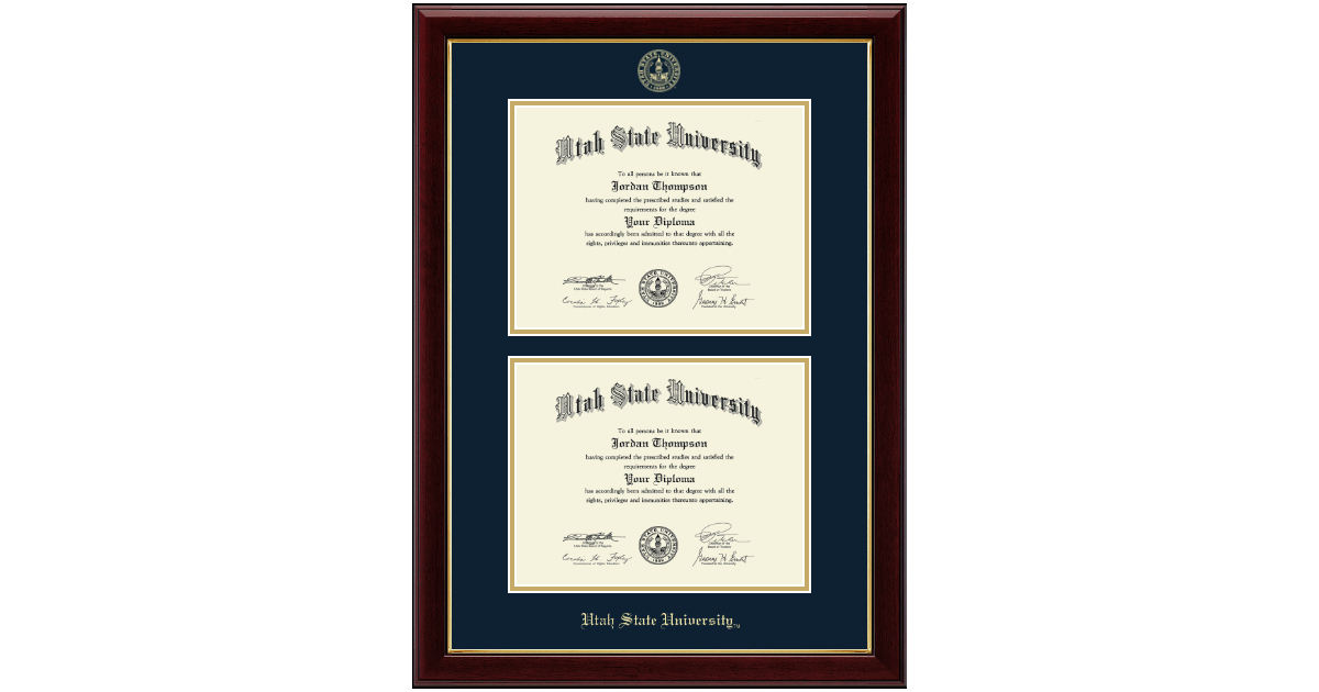 Double Diploma Frame in Gallery Utah State University - Item #261423