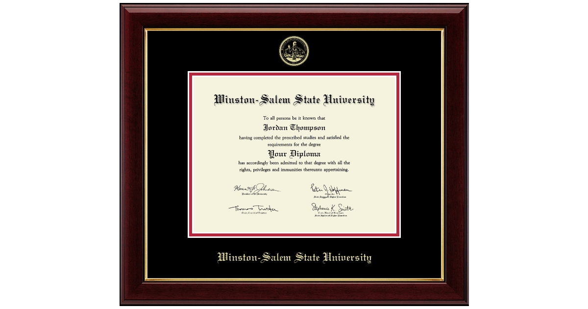 Gold Embossed Diploma Frame in Gallery Winston-Salem State University ...