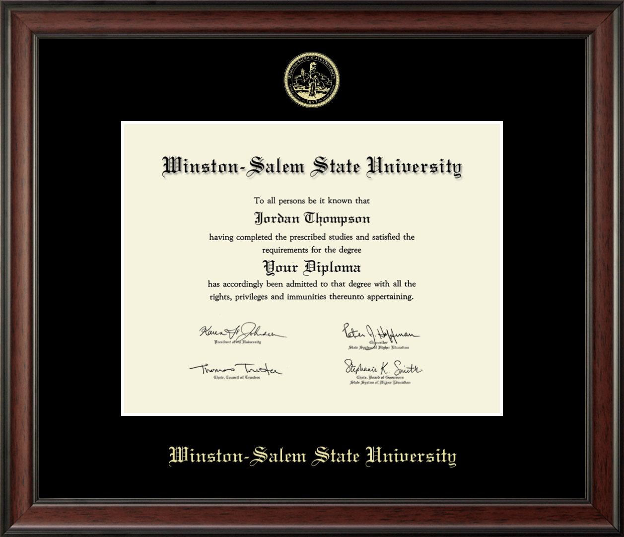 Winston-Salem State University Gold Embossed Diploma Frame in Studio ...