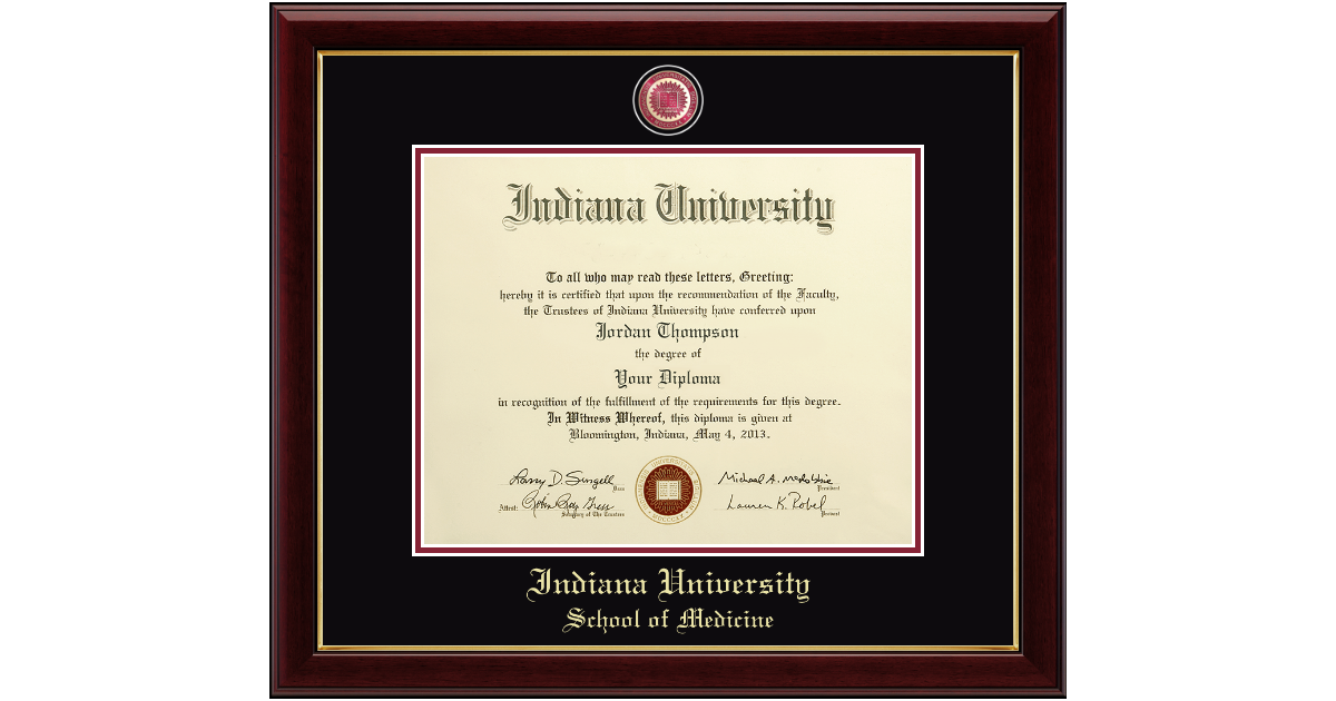 Masterpiece Medallion Diploma Frame in Gallery Indiana University ...