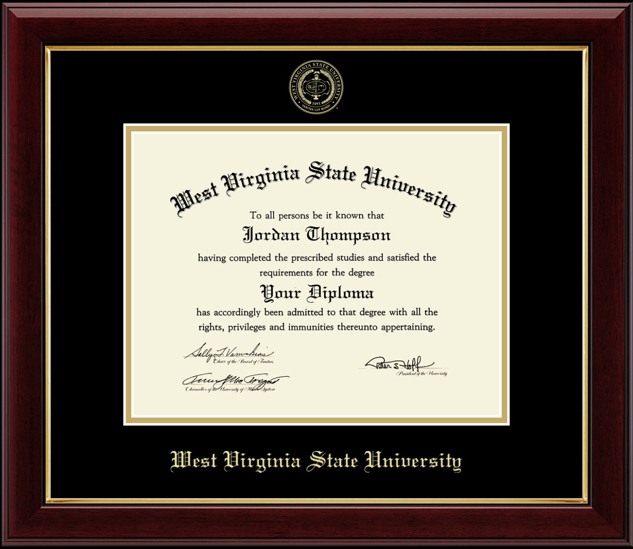 West Virginia State University Gold Embossed Diploma Frame in Gallery ...