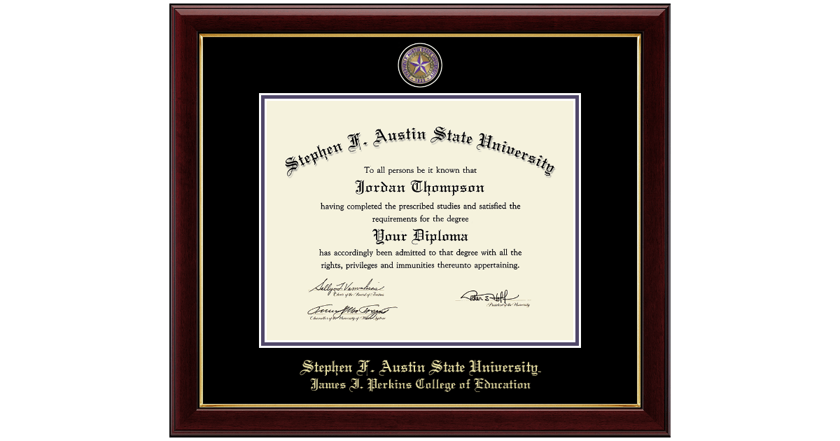 Masterpiece Medallion Diploma Frame in Gallery Stephen F. Austin State ...