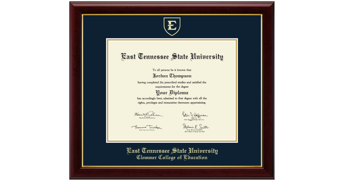 Gold Embossed Diploma Frame in Gallery East Tennessee State University ...