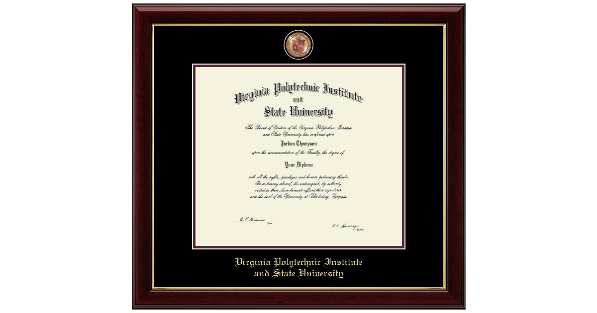 Masterpiece Medallion Diploma Frame in Gallery Virginia Tech - Item ...