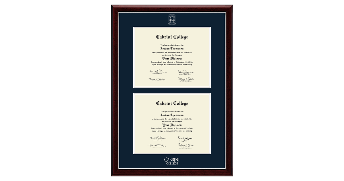 Double Diploma Frame in Gallery Silver Cabrini College - Item #266488
