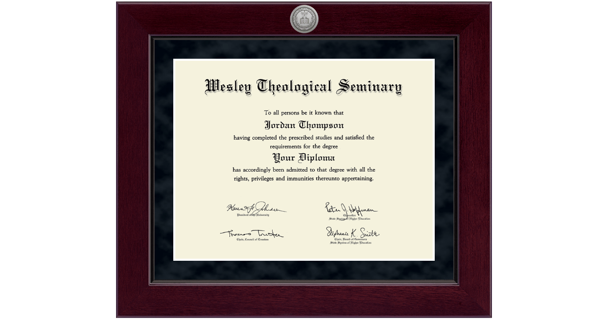 Millennium Silver Engraved Diploma Frame in Cordova Wesley Theological ...