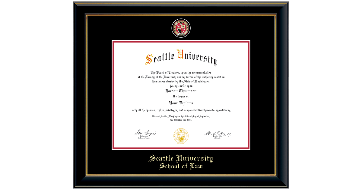 Masterpiece Medallion Diploma Frame in Onyx Gold Seattle University ...