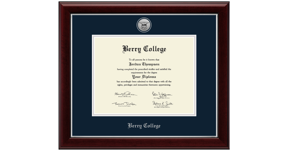 Silver Engraved Medallion Diploma Frame in Gallery Silver Berry College ...