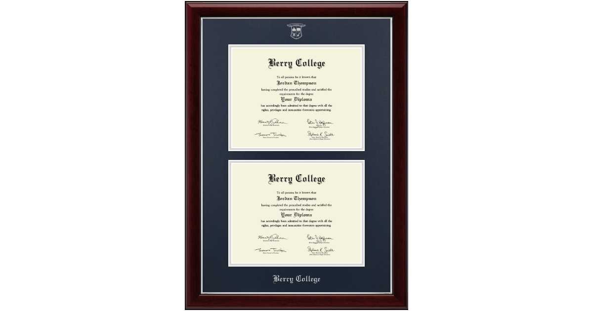 Double Diploma Frame in Gallery Silver Berry College - Item #268137