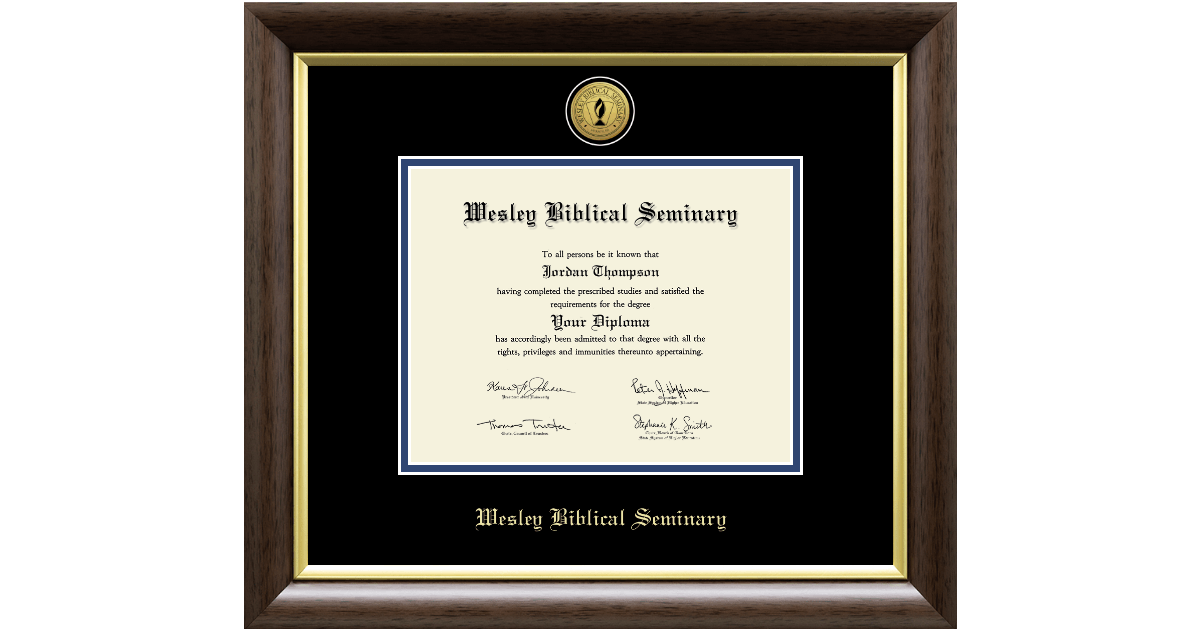 Wesley Biblical Seminary Diploma Frame | Church Hill Classics
