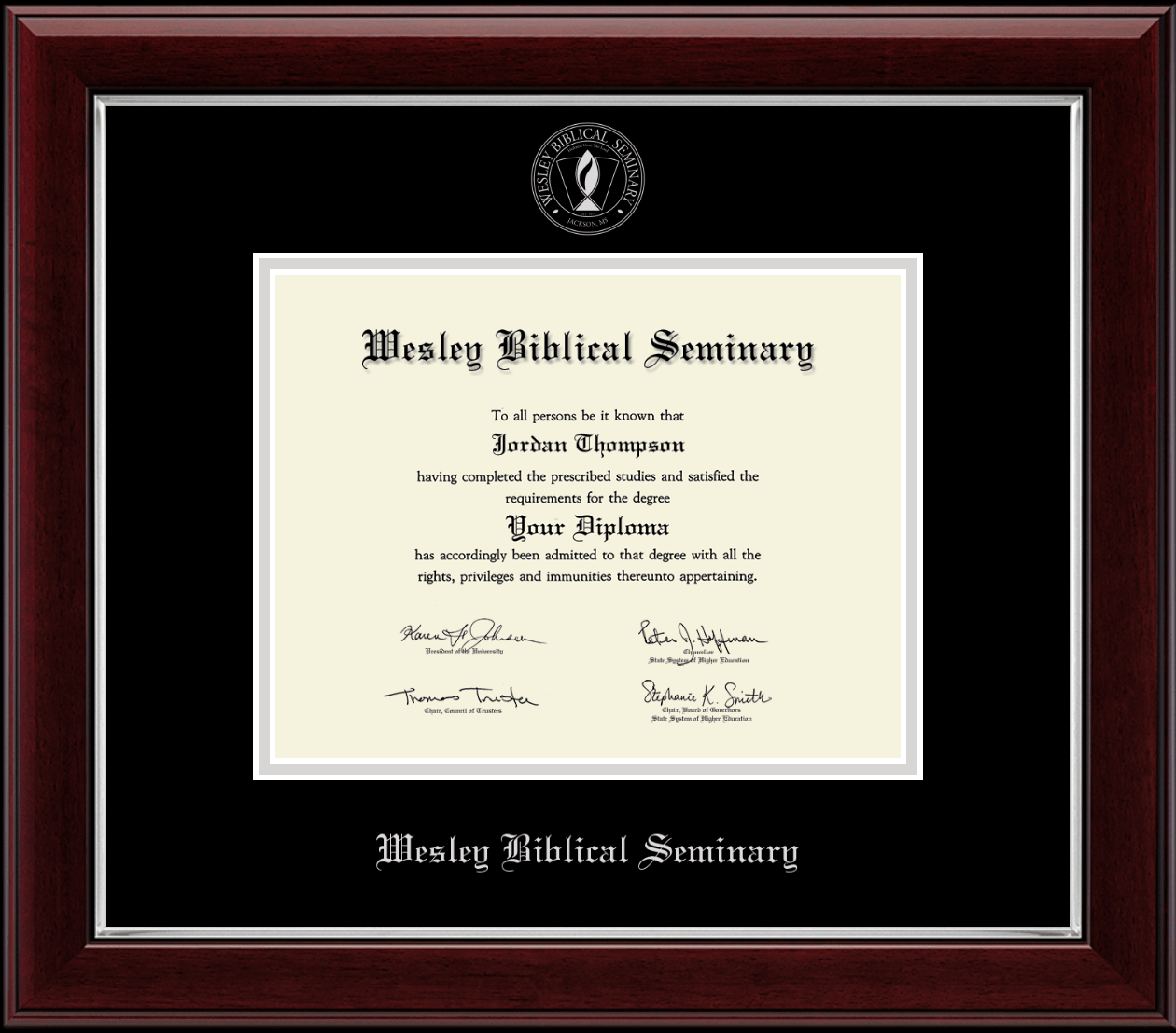 Wesley Biblical Seminary Silver Embossed Diploma Frame in Gallery ...