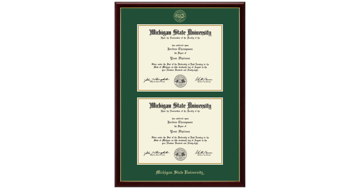 Double Diploma Frame in Galleria Michigan State University - Item ...