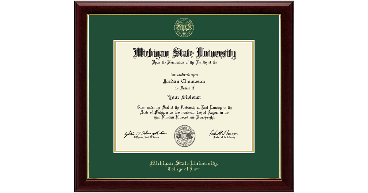 Gold Embossed Diploma Frame in Gallery Michigan State University - Item ...