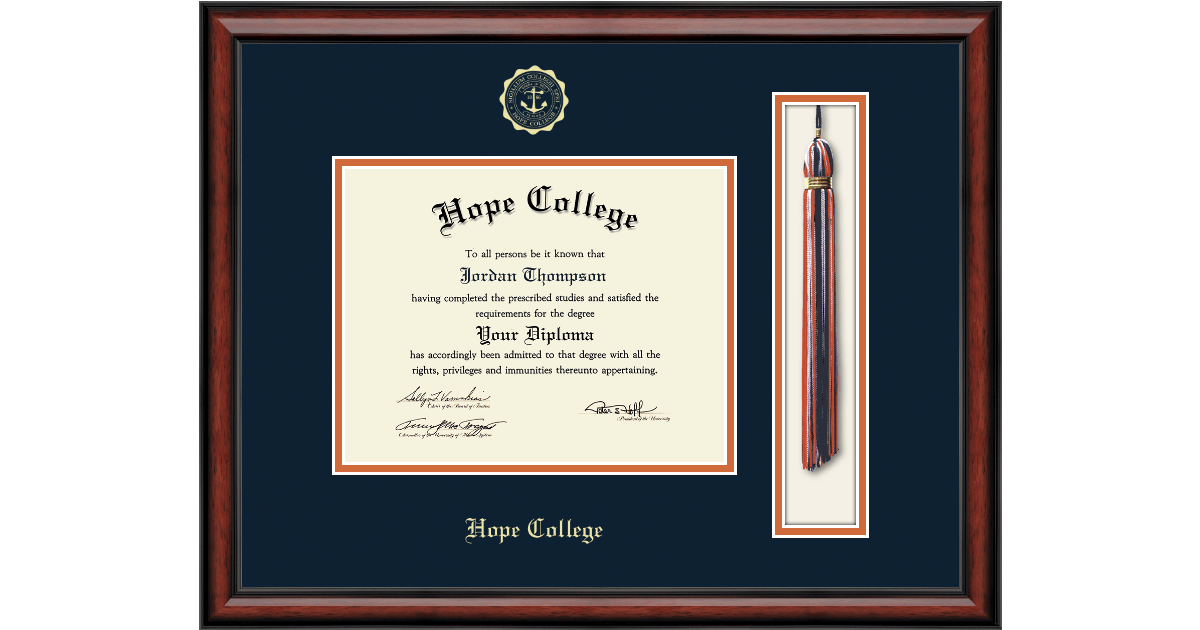 Tassel & Cord Diploma Frame in Southport Hope College - Item #269949