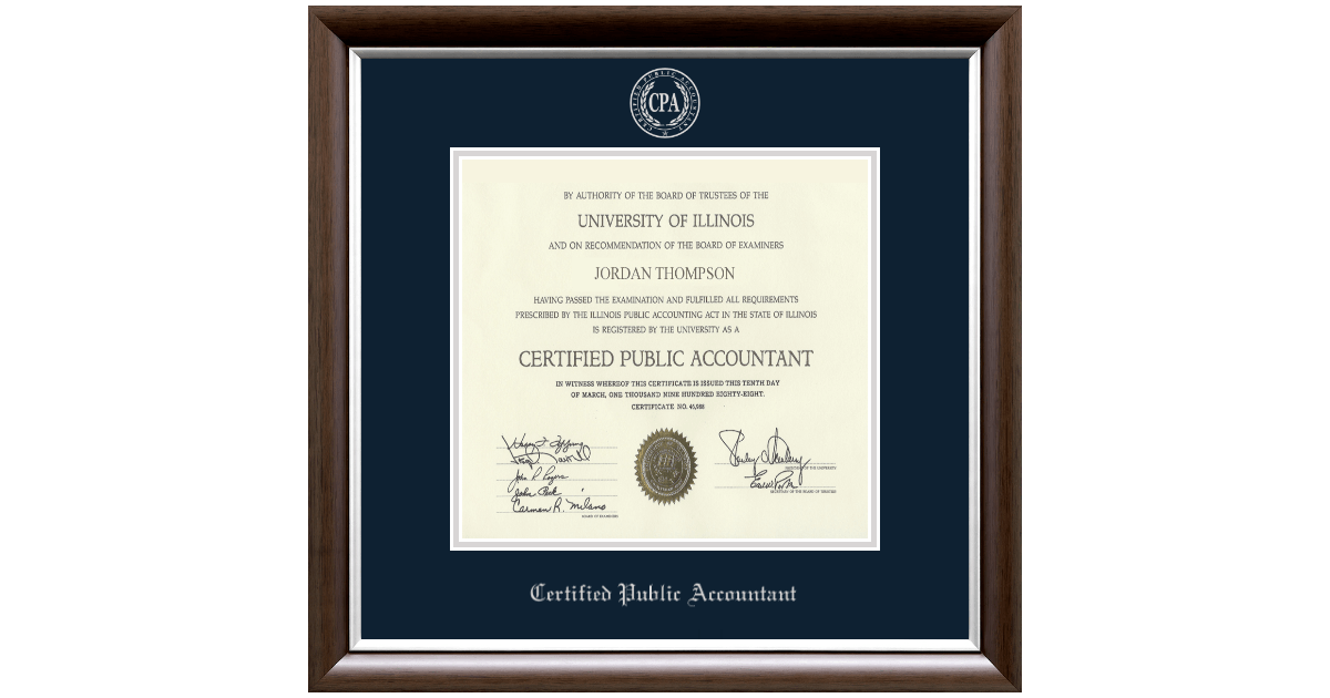 11"x11.75" - Silver Embossed Certificate Frame in Devonshire Certified ...