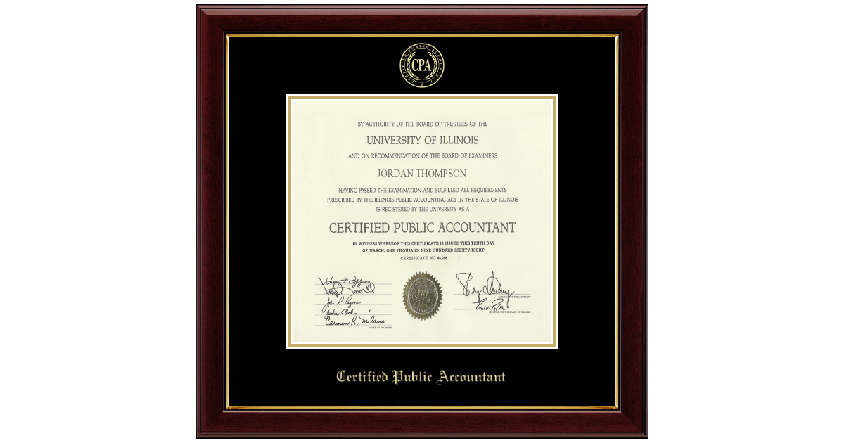 11"x11.75" - Gold Embossed Certificate Frame in Gallery Certified ...