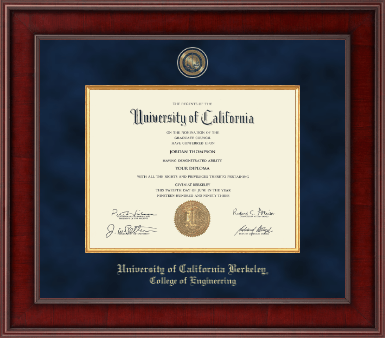 UC Berkeley College of Engineering Diploma Frames