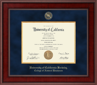UC Berkeley College of Natural Resources Diploma Frames
