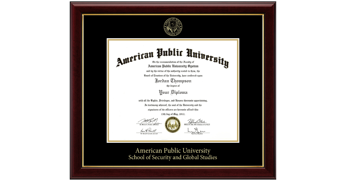 Gold Embossed Diploma Frame in Gallery American Public University ...
