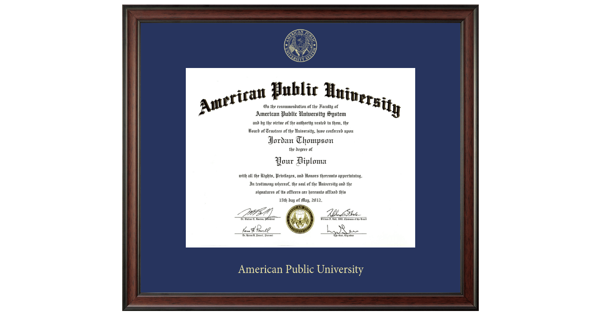 Gold Embossed Diploma Frame in Studio American Public University - Item ...