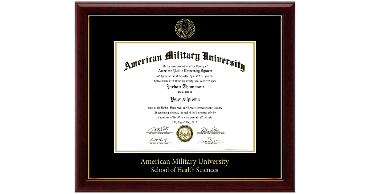 Gold Embossed Diploma Frame in Gallery American Military University ...