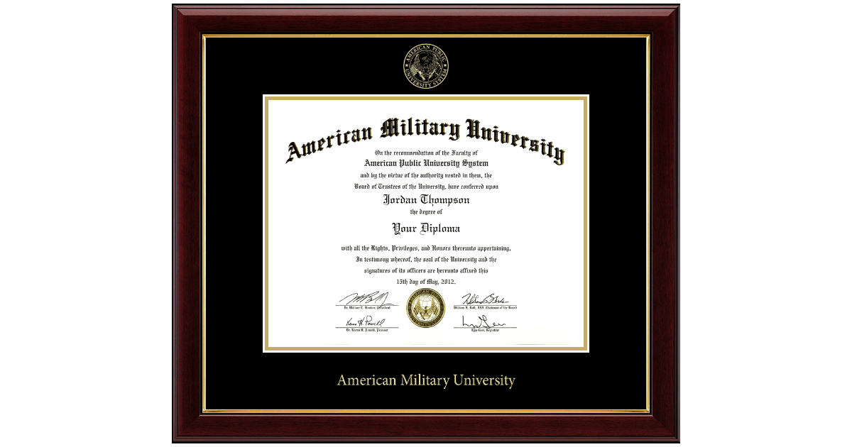 Gold Embossed Diploma Frame in Gallery American Military University ...