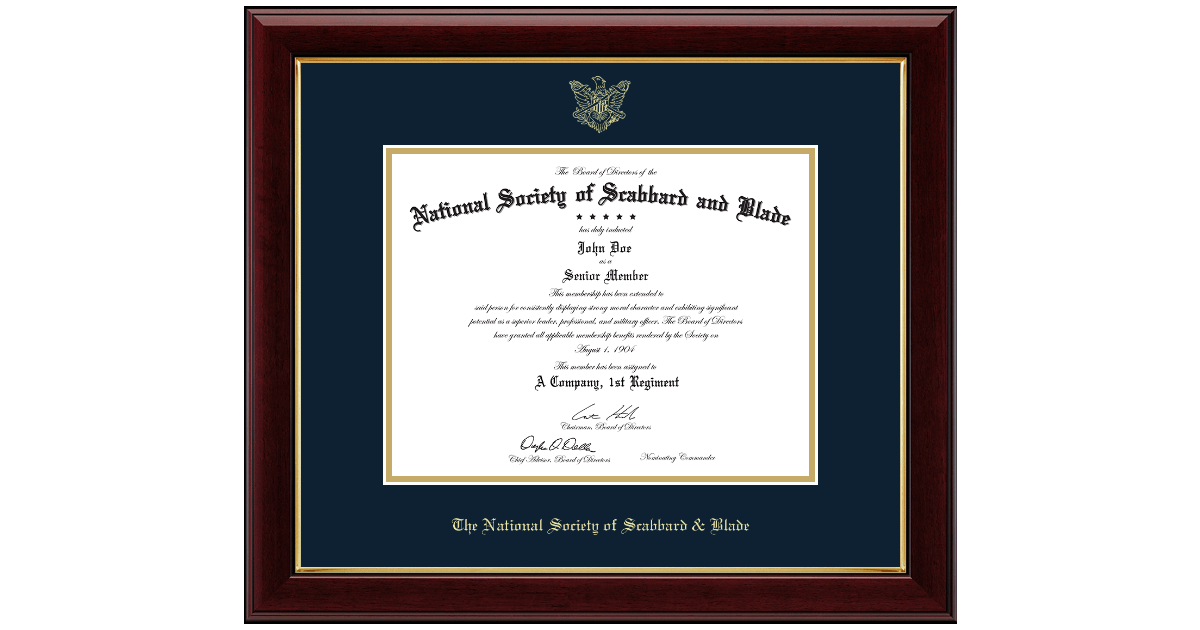 Gold Embossed Certificate Frame in Gallery The National Society of ...