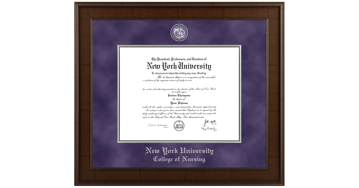 NYU College of Nursing Diploma Frames | Church Hill Classics