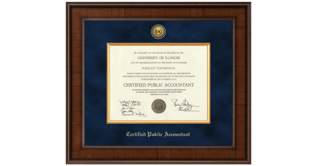 Presidential Gold Engraved Certificate Frame in Madison Certified ...