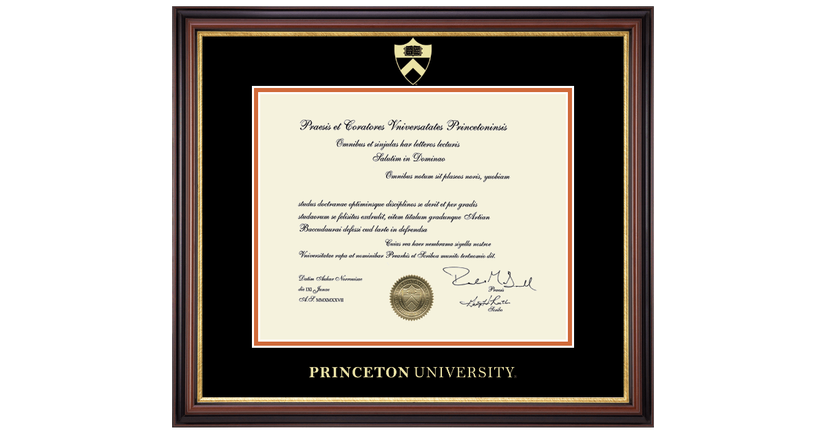 Gold Embossed Diploma Frame in Regency Gold Princeton University - Item ...