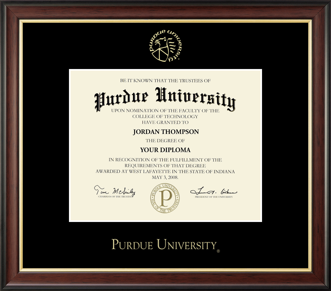Purdue University Gold Embossed Diploma Frame in Studio Gold - Item ...