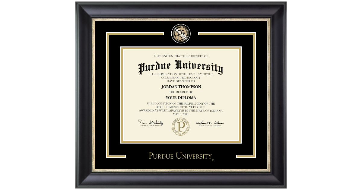 Showcase Edition Diploma Frame in Noir Purdue University - Item #272143 ...
