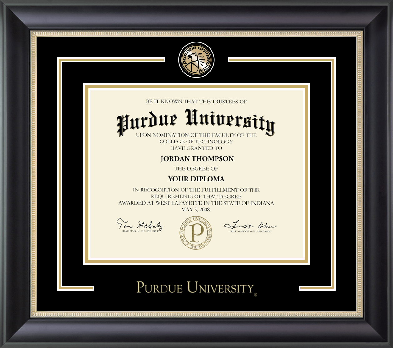 Purdue University Showcase Edition Diploma Frame in Noir - Item #272143 ...