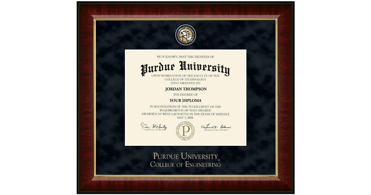 Regal Edition Diploma Frame in Murano Purdue University - Item #272144 ...