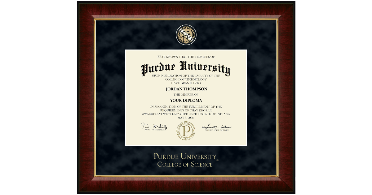 Purdue College of Science Diploma Frames | Church Hill Classics
