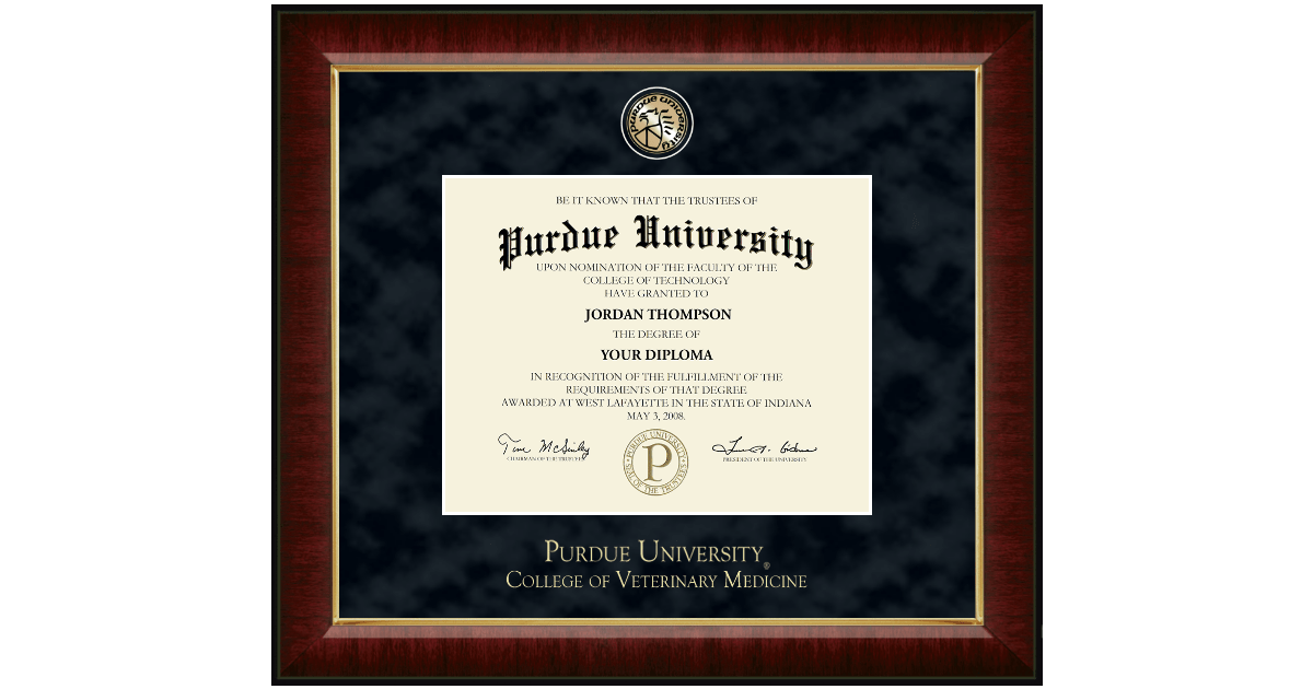 Purdue College of Veterinary Medicine Diploma Frames