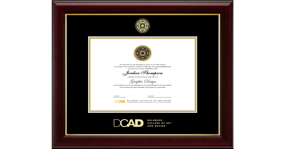 Gold Embossed Diploma Frame in Gallery Delaware College of Art and ...