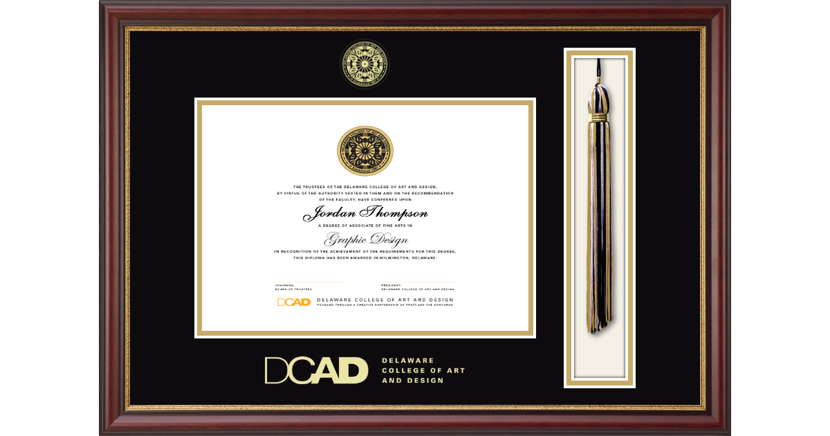 Tassel & Cord Diploma Frame in Newport Delaware College of Art and ...
