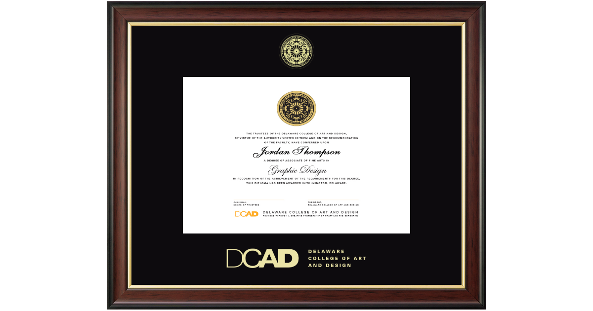 Gold Embossed Diploma Frame in Studio Gold Delaware College of Art and ...