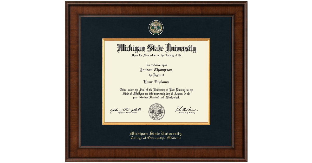 MSU College of Osteopathic Medicine Diploma Frames