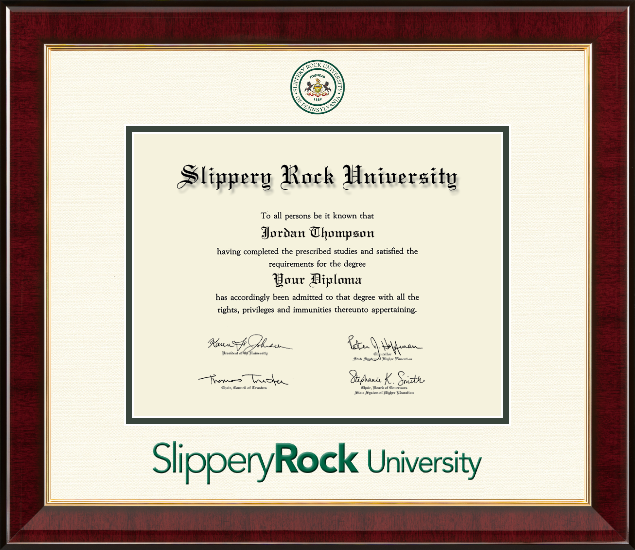Slippery Rock University Dimensions Diploma Frame in Murano - Item ...
