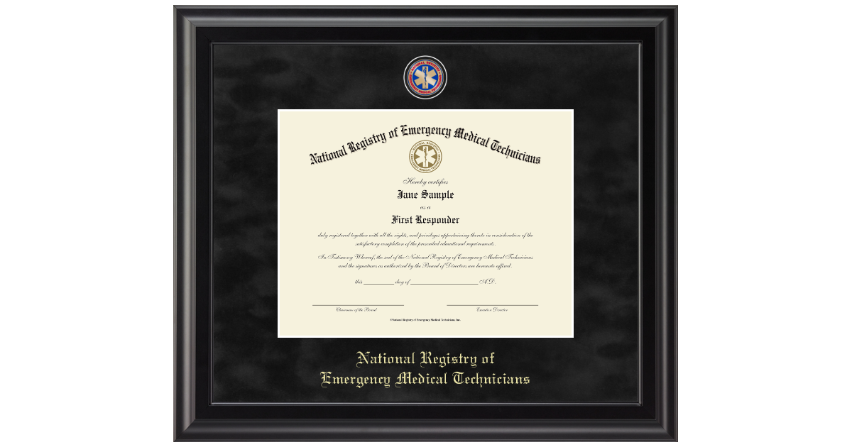 Regal Certificate Frame in Midnight National Registry of Emergency ...