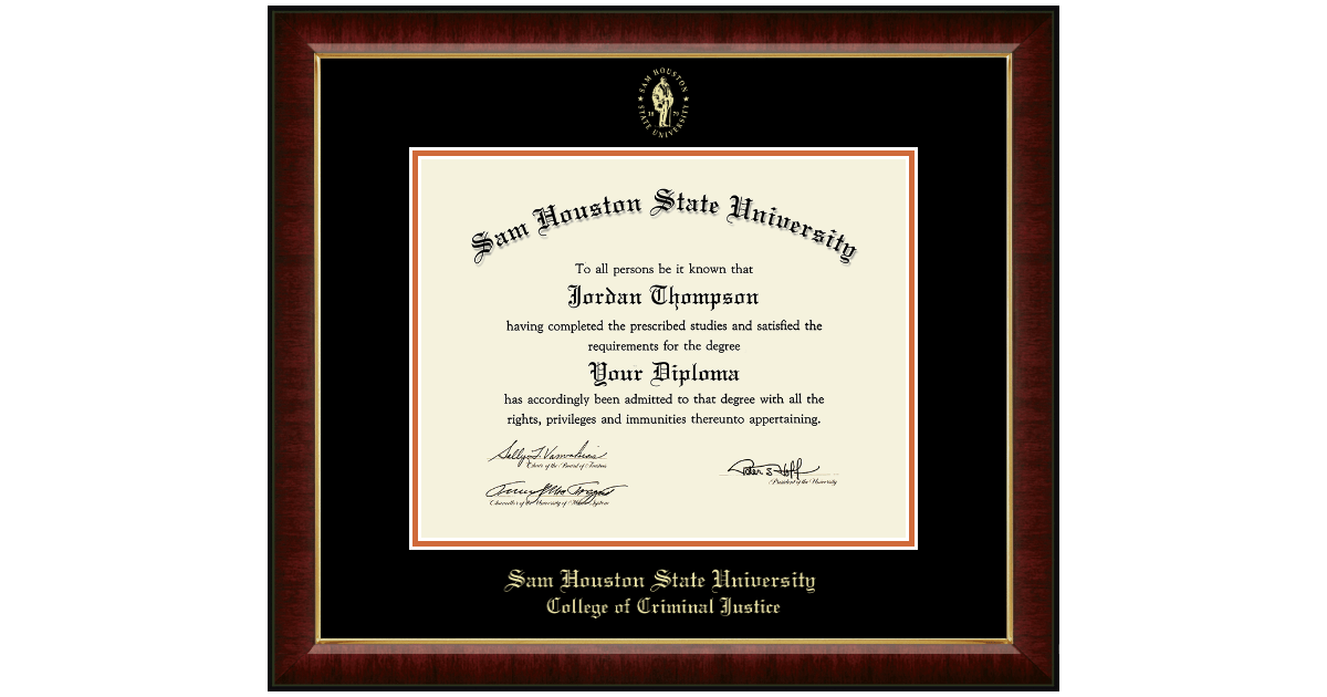Gold Embossed Diploma Frame in Murano Sam Houston State University ...